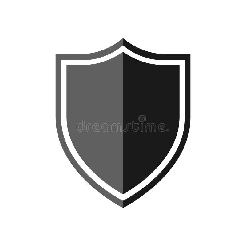 Shield Graphic Hero Shadow Icon, Isolated Comic Shape Concept Symbol ...