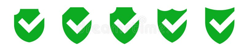 Shield Green Check Mark Solid Icon . Stock Vector - Illustration of ...