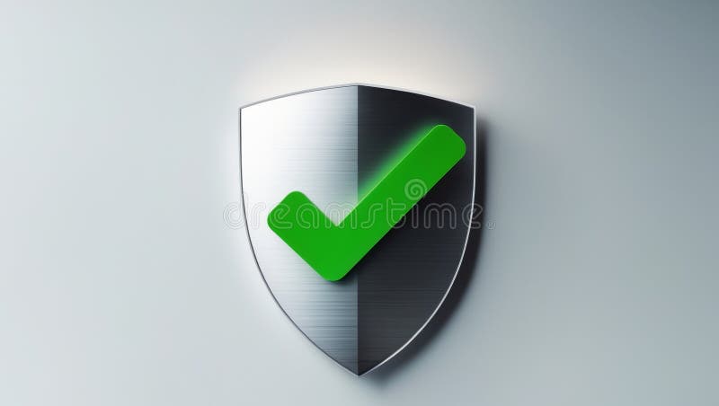 Shield with Green Check Mark Symbolizing Security and Trust in Modern ...