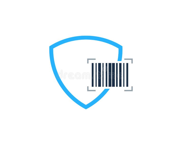Shield Guard Barcode Icon Logo Design Element Stock Vector ...