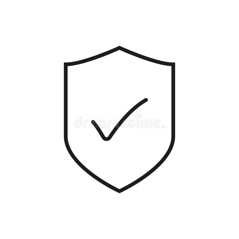Shield, Guard with Check Mark Icon - Editable Stroke Stock Illustration ...