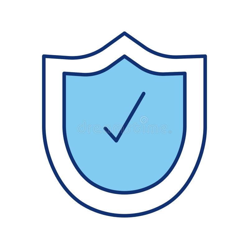 Shield Guard with Check Symbol Line Style Icon Stock Vector ...