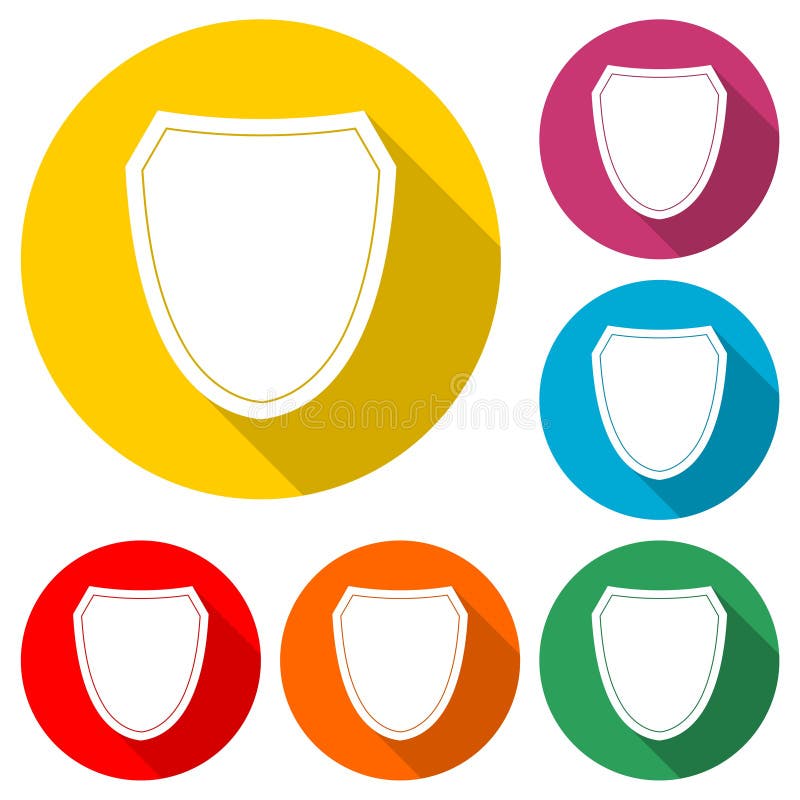 Shield, Guard Icon with Long Shadow Stock Vector - Illustration of ...