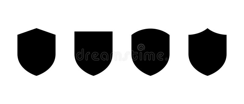 Shield Guard Icon Set in Generic Style. Defense, Security Sign Symbol ...