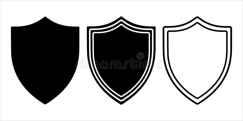Shield Guard Icon Stencil-filled Flat Design Vector Illustration Stock ...