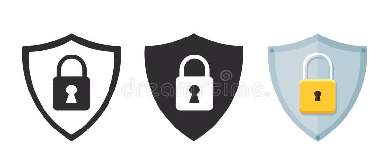 Shield Guard and Padlock. Vector Illustration Stock Vector ...