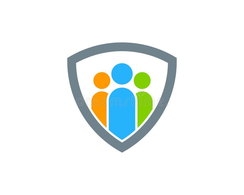 Shield Guard People Icon Logo Design Element Stock Vector ...