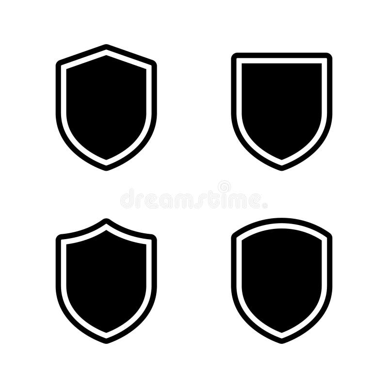 Shield Guard, Protection Icon Set in Rounded Corner. Defense, Security ...