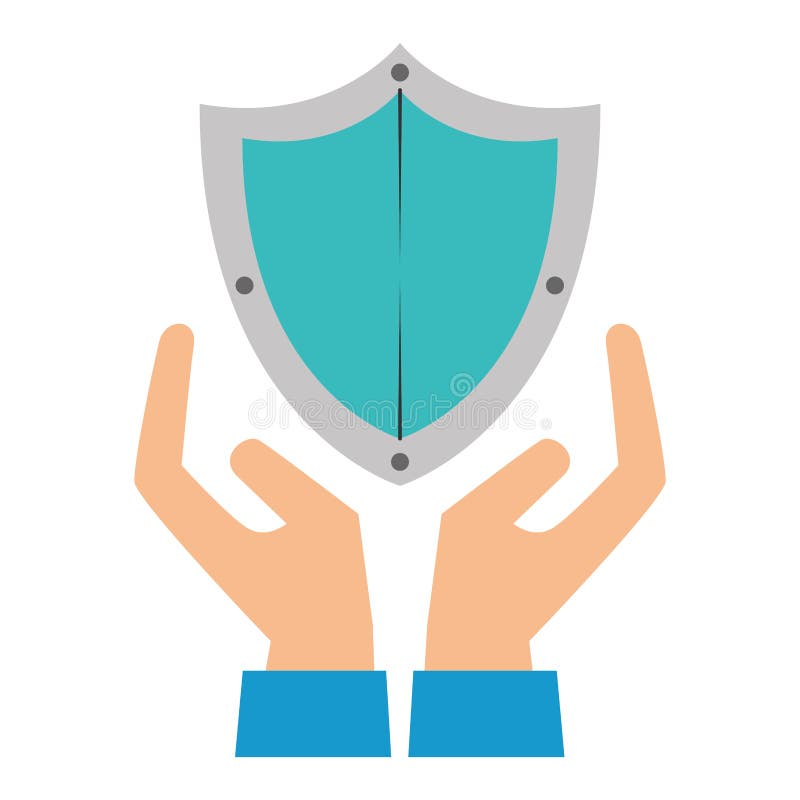 Shield Guard Security with Hands Stock Vector - Illustration of ...