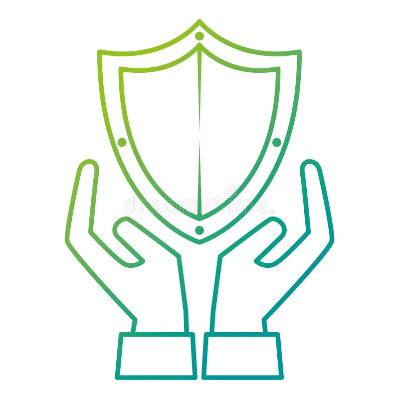 Shield Guard Security with Hands Stock Illustration - Illustration of ...