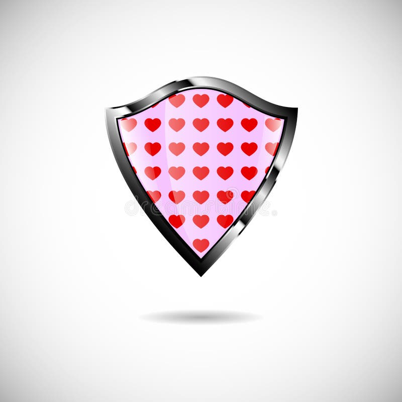 Shield heart stock illustration. Illustration of geometric - 90359044