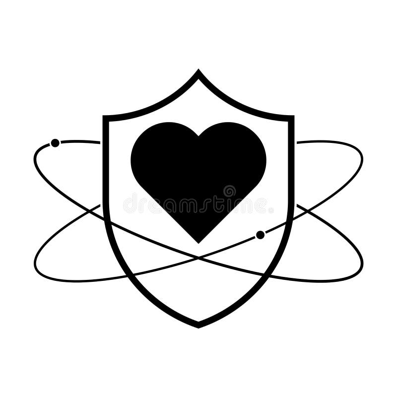Shield with Heart Symbol. Vector Illustration. Stock Illustration ...
