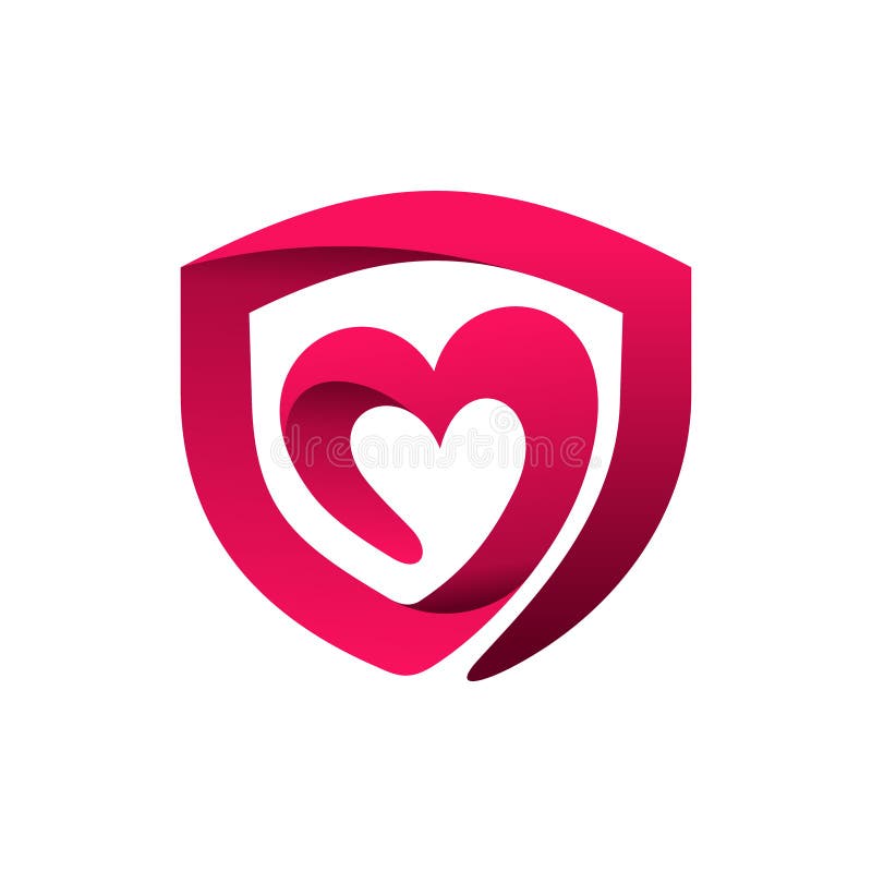 Shield Heart Logo Concept Love Protection Logo Stock Vector ...