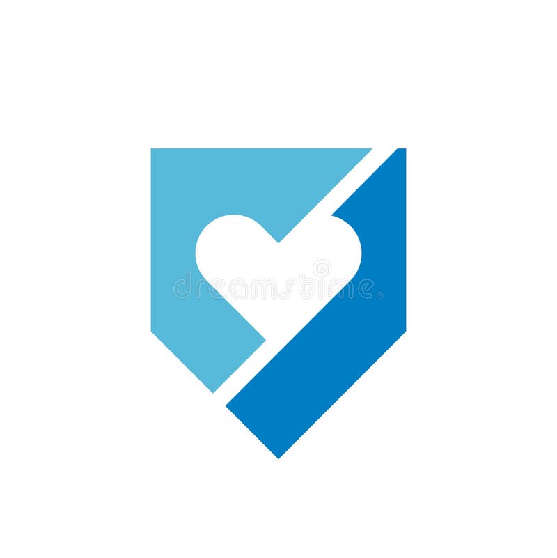 Shield with Heart Symbol. Vector Illustration. Stock Illustration ...