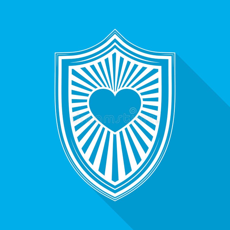 Shield with Heart Symbol. Vector Illustration. Stock Illustration ...