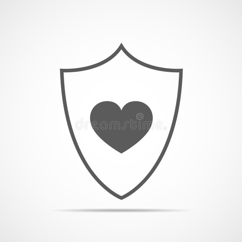Shield with Heart Symbol. Vector Illustration. Stock Illustration ...