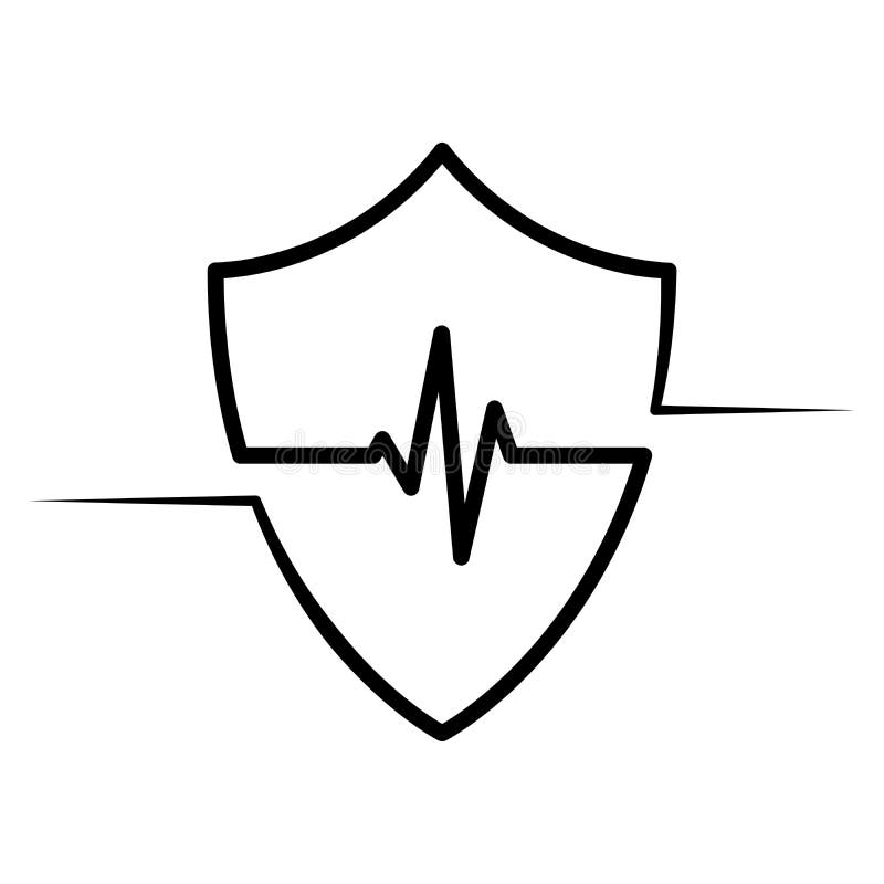 Shield with Heartbeat Icon. Medical Symbol. Vector Pulse Symbol Stock ...