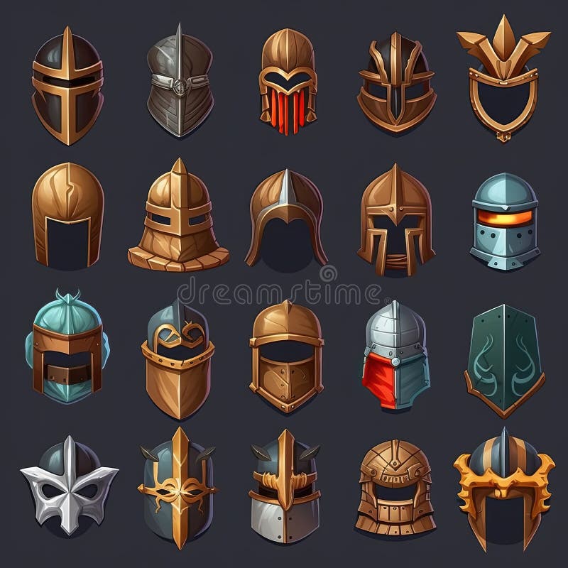 Helmet Shield Knight Medieval Vector Stock Vector - Illustration of ...