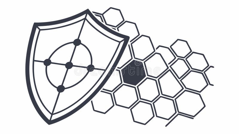 Shield with Hexagon Pattern, Protection, Security, and Defense, Vector ...