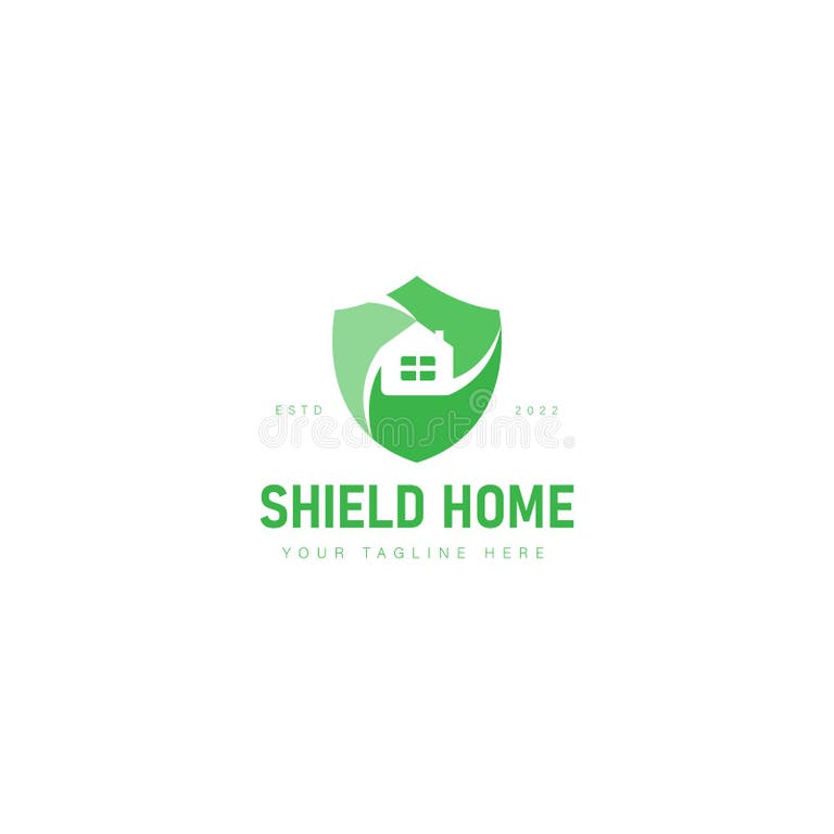Shield with Home Logo Design Illustration Icon Stock Vector - Illustration of estate, company ...