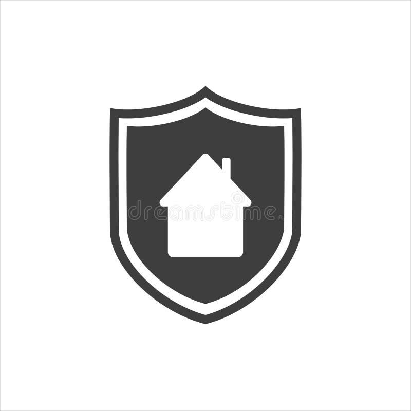 Shield and House Logo on a White Background. EPS10 Stock Illustration ...