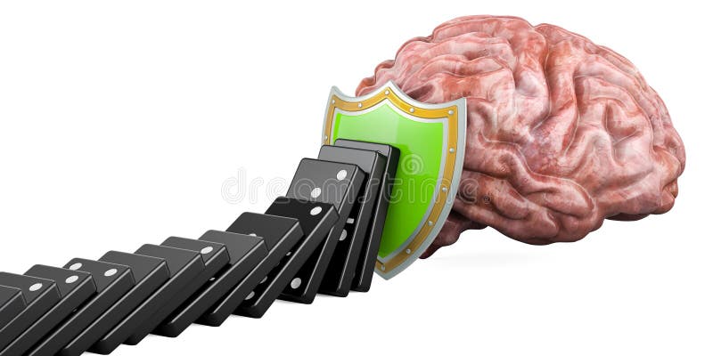 Shield before Human Brain, Stop Domino Effect. Protect of Brain ...