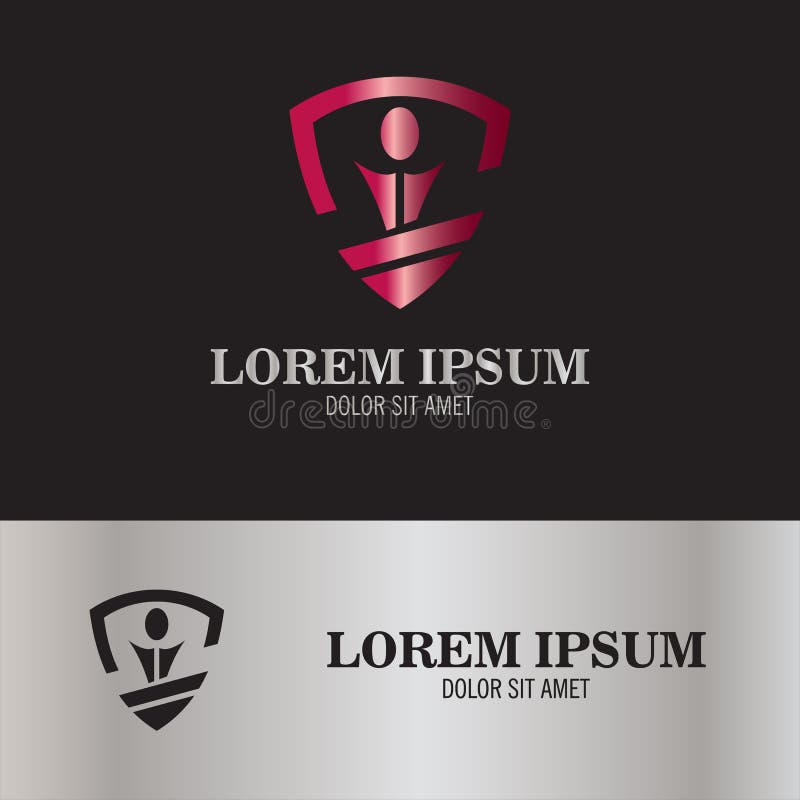 Shield Human Protected Logo Stock Vector - Illustration of safe ...