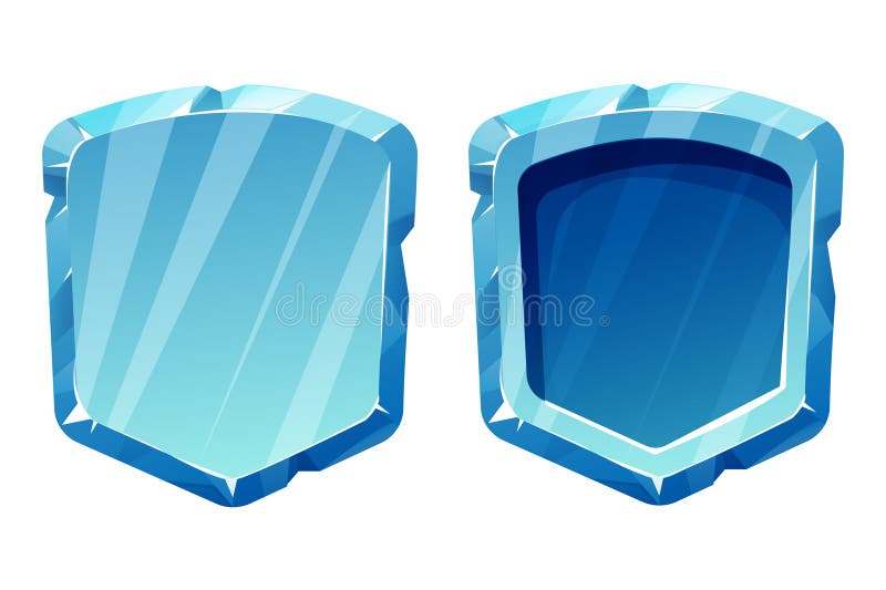 Shield from Ice, Frame Menu Button, Ui Game Element in Cartoon Style ...