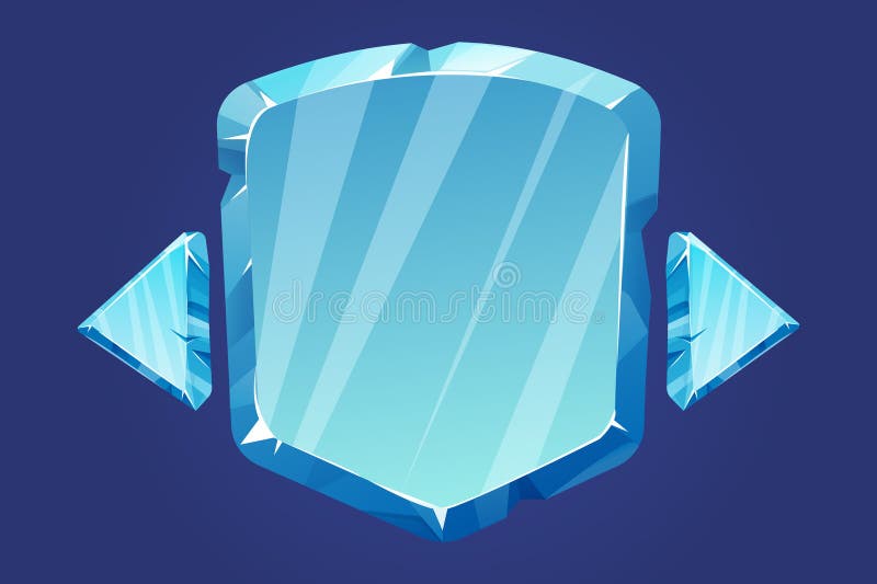 Shield from Ice, Frame Menu Button, Ui Game Element in Cartoon Style ...