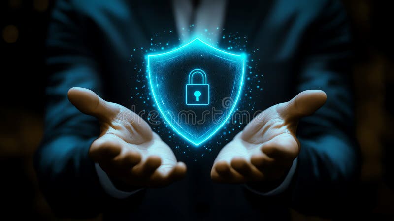 Shield icon, AI generated stock illustration. Illustration of ...