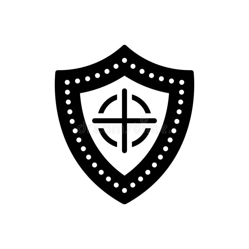 Black Solid Icon for Shield, Armor and Guard Stock Vector ...