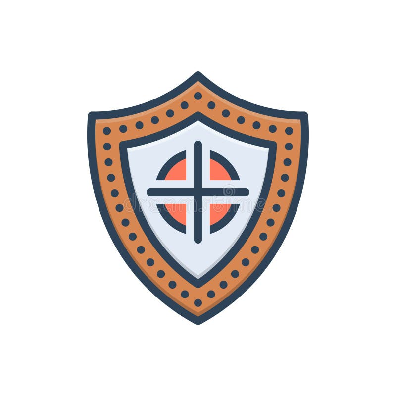 Color Illustration Icon for Shield, Armor and Defense Stock ...