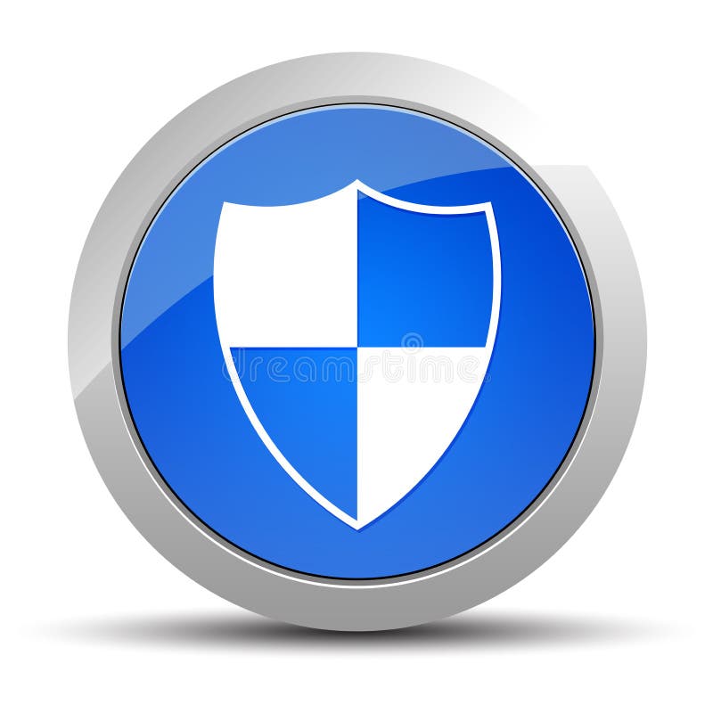 Shield Icon Blue Round Button Illustration Stock Illustration ...