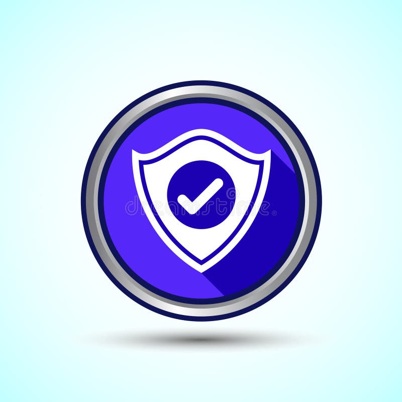 Shield Icon Button Design Illustration. Security, Protection Icon Stock ...