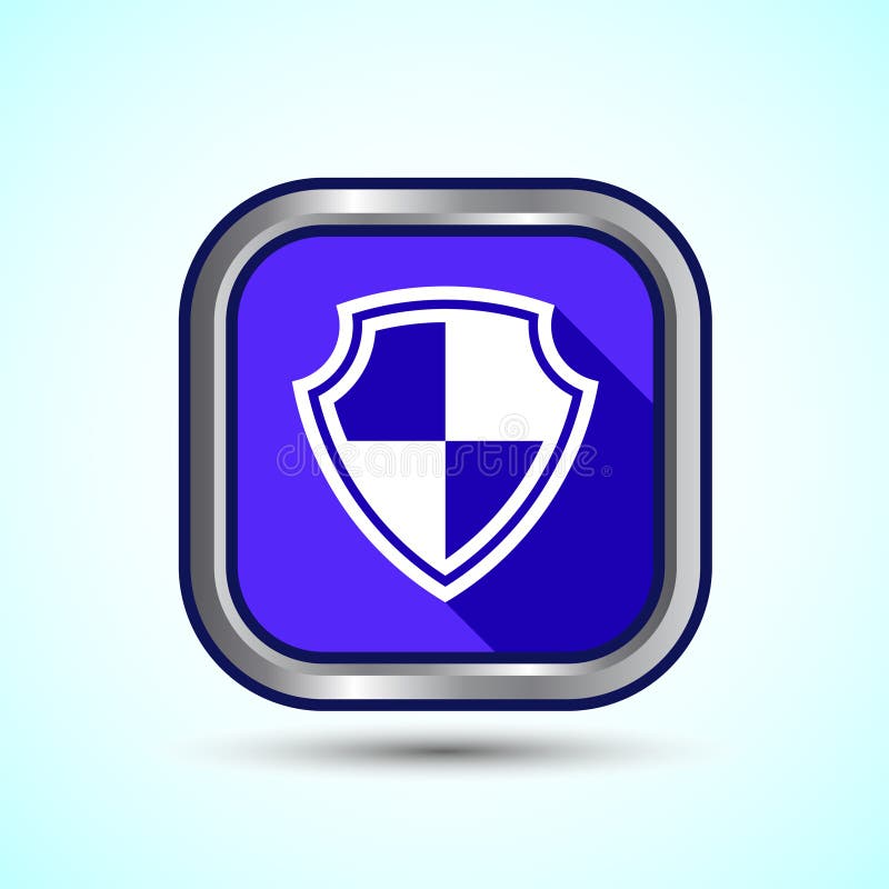 Shield Icon Button Design Illustration. Security, Protection Icon Stock ...