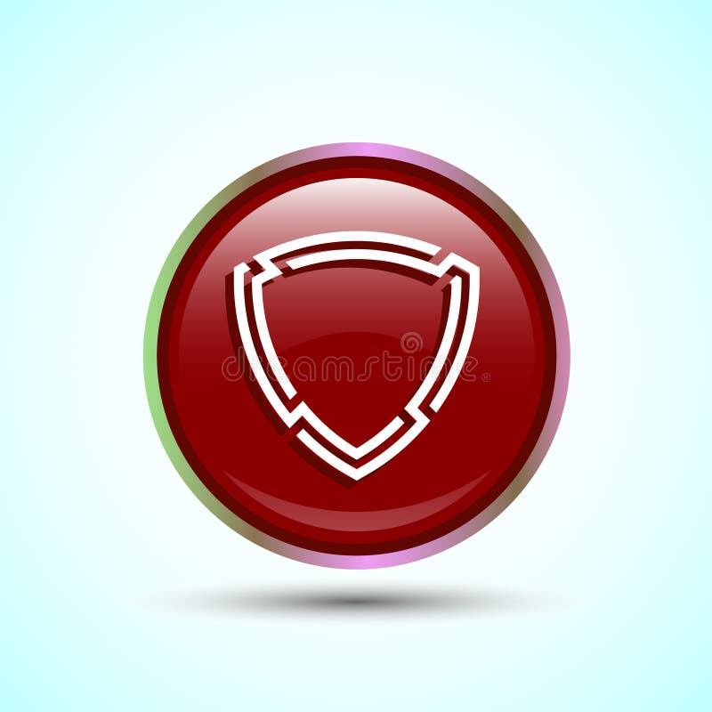 Shield Icon Button Design Illustration. Security, Protection Icon Stock ...