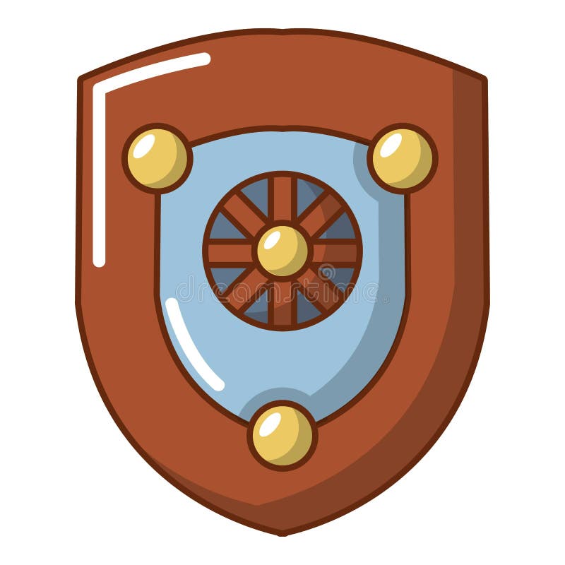 Shield icon, cartoon style stock vector. Illustration of medieval ...