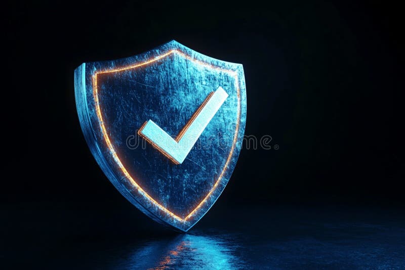 Shield Icon with a Check Mark, Symbolizing Successful Protection of ...