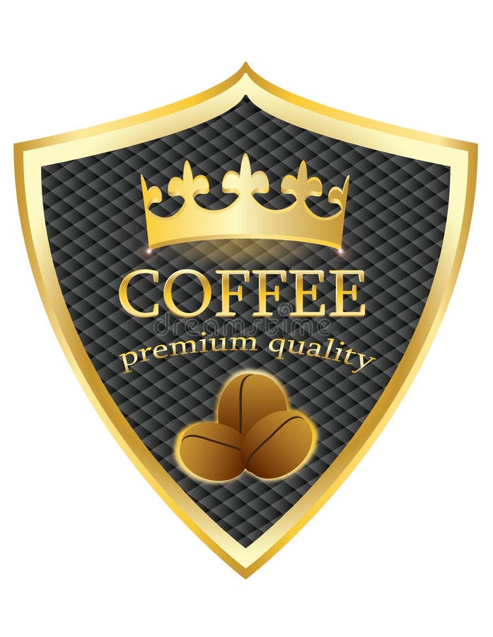 Shield Icon Coffee Premium Quality Vector Stock Vector - Illustration ...