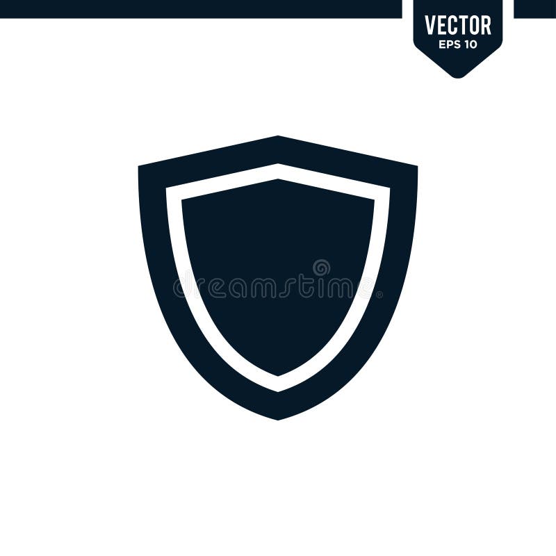 Shield Icon Collection in Glyph Style Stock Vector - Illustration of ...