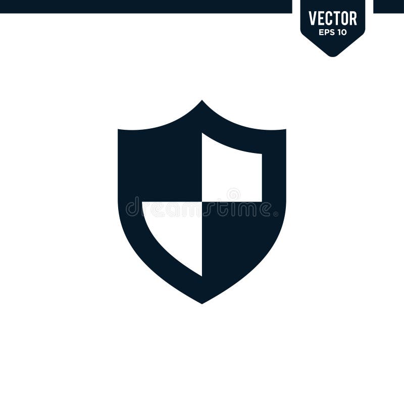 Shield Icon Collection in Glyph Style Stock Vector - Illustration of ...