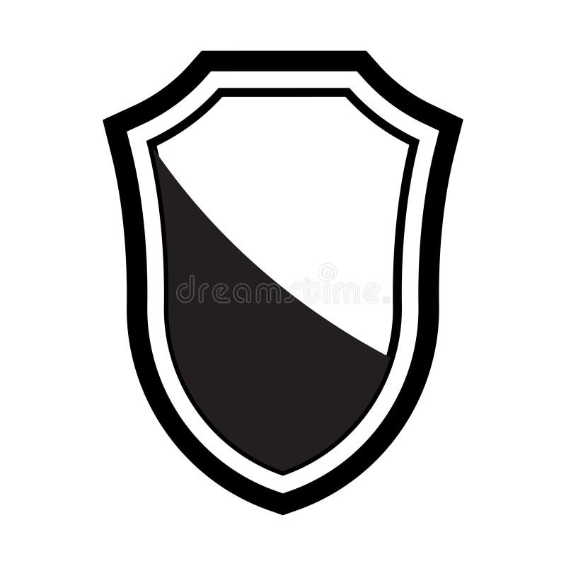 Shield Icon with Curved Shadow Effect Frame Vector Stock Illustration ...