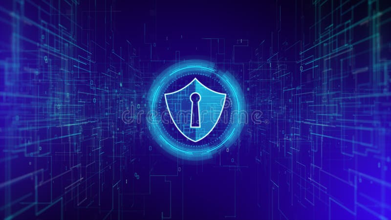 Shield Icon Cyber Security Digital Big Data Network Protection Future
