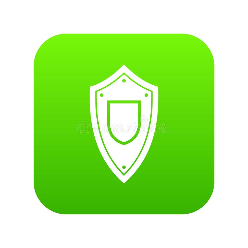 Shield icon digital green stock vector. Illustration of design - 115548864