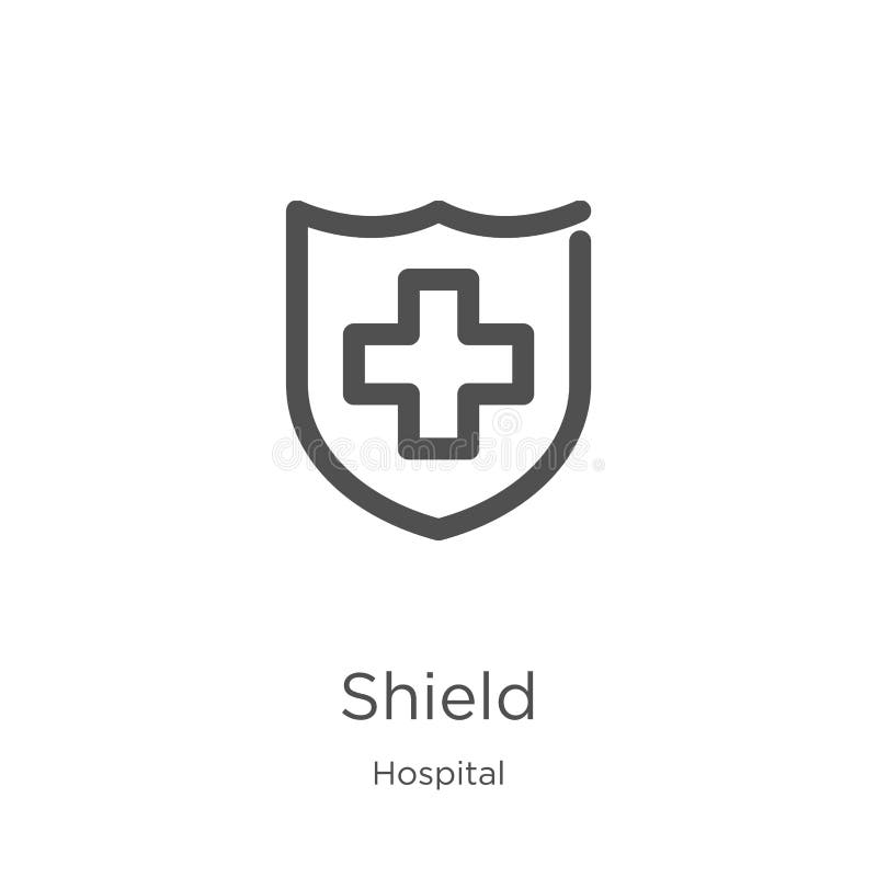 Shield Icon Vector from Hospital Collection. Thin Line Shield Outline ...