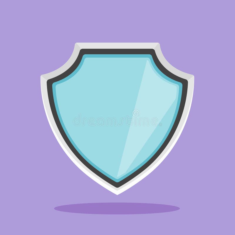 Shield Icon. Flat Design. Isolated on Purple Background. Shield Symbol ...