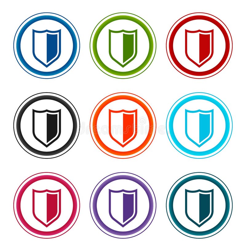 Shield buttons stock illustration. Illustration of colors - 14530427