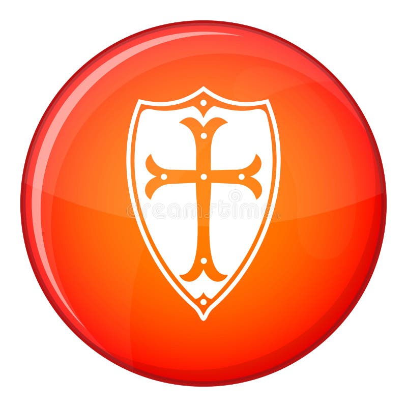 Shield icon, flat style stock vector. Illustration of pennant - 82757955