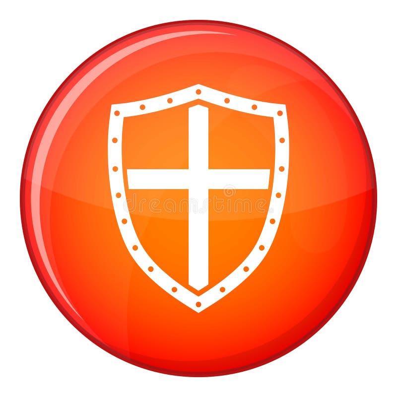 Shield icon, flat style stock vector. Illustration of equipment - 82758264