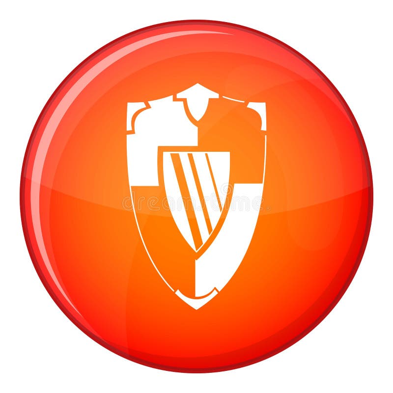 Shield icon, flat style stock vector. Illustration of achievement ...